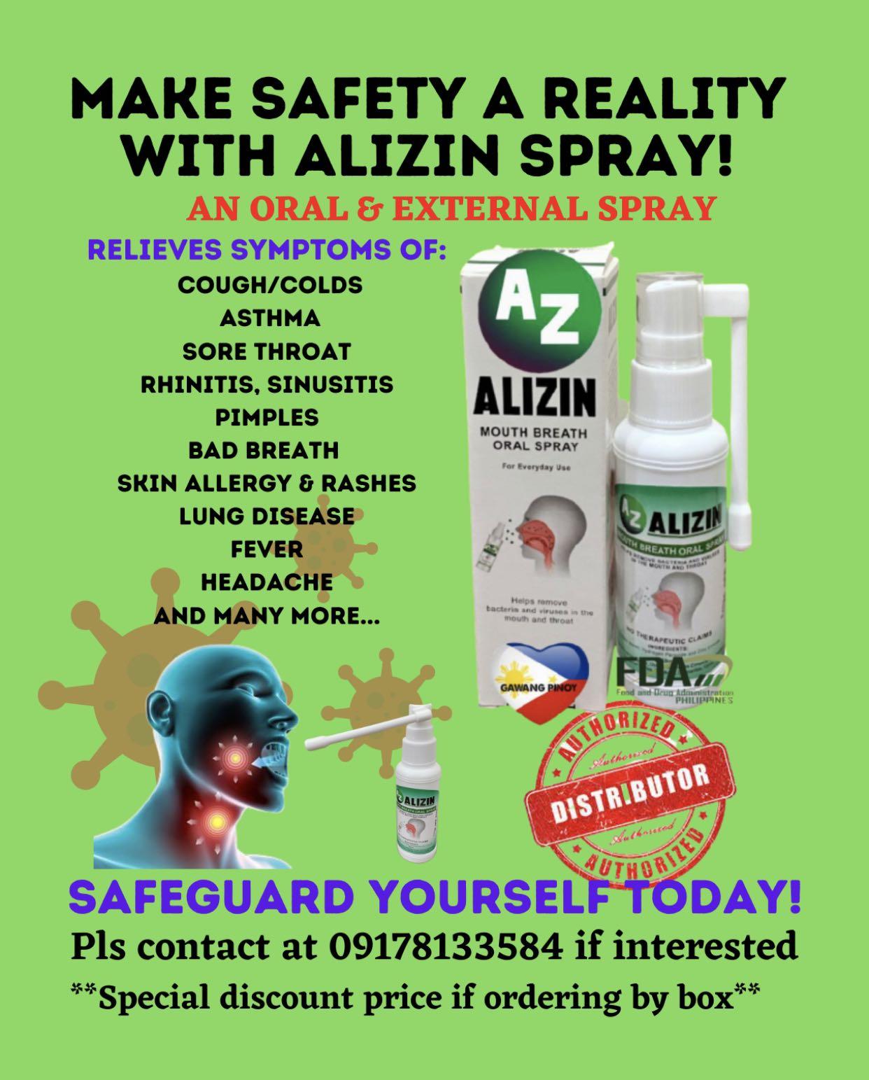 AVISO (ALSO KNOWN AS ALIZIN) ORAL MOUTH SPRAY-FDA APPROVED ( AUTHORIZED ...