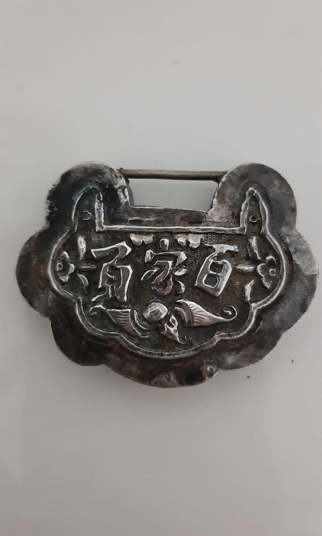 Antique Chinese Silver Longevity Lock, Hobbies & Toys, Memorabilia ...