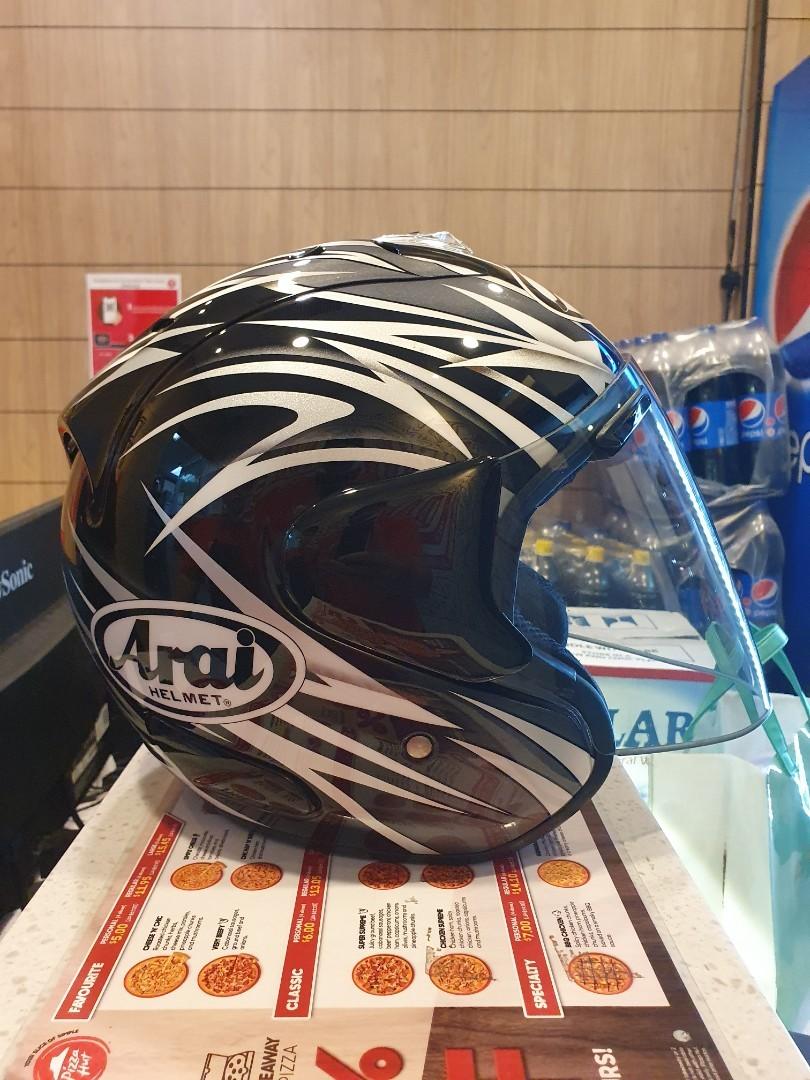 Arai Ram III Stella Black, Motorcycles, Motorcycle Apparel on Carousell