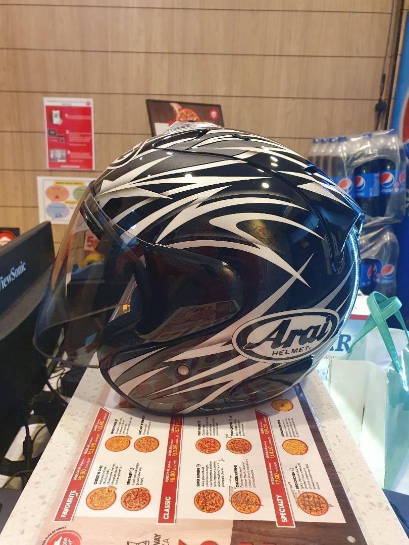 Arai Ram III Stella Black, Motorcycles, Motorcycle Apparel on Carousell