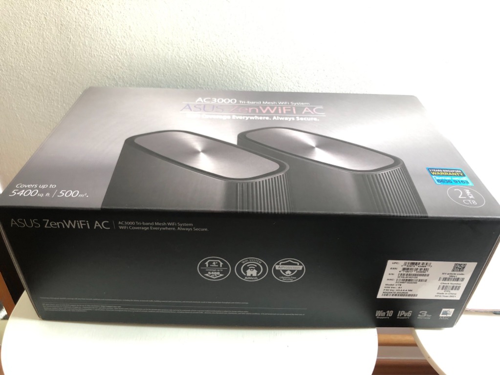 ASUS ZenWiFi AC (CT8) AC3000 Mesh Wi-Fi System (2 Pack), Computers & Tech, Parts & Accessories ...