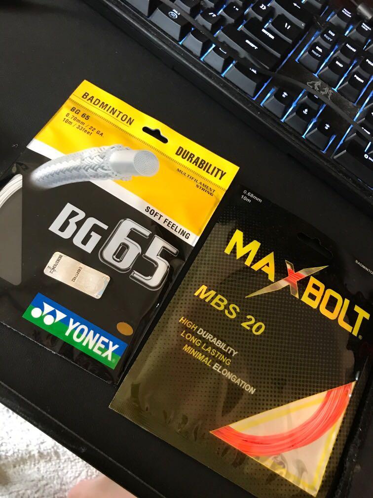BG65 & Maxbolt Badminton Strings, Sports Equipment, Sports & Games ...