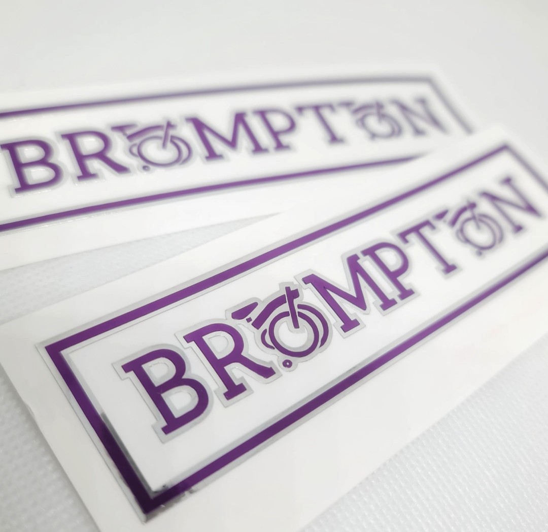 Brompton customise sticker in Purple chrome with border, Sports ...