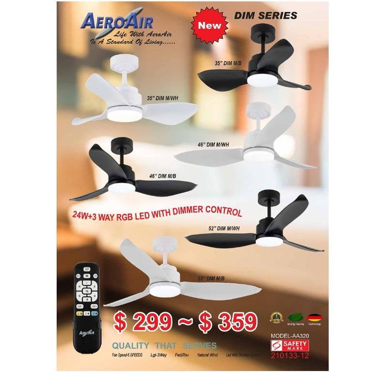 Ceiling Fan LED Light Aeroair, Furniture & Home Living, Lighting & Fans ...