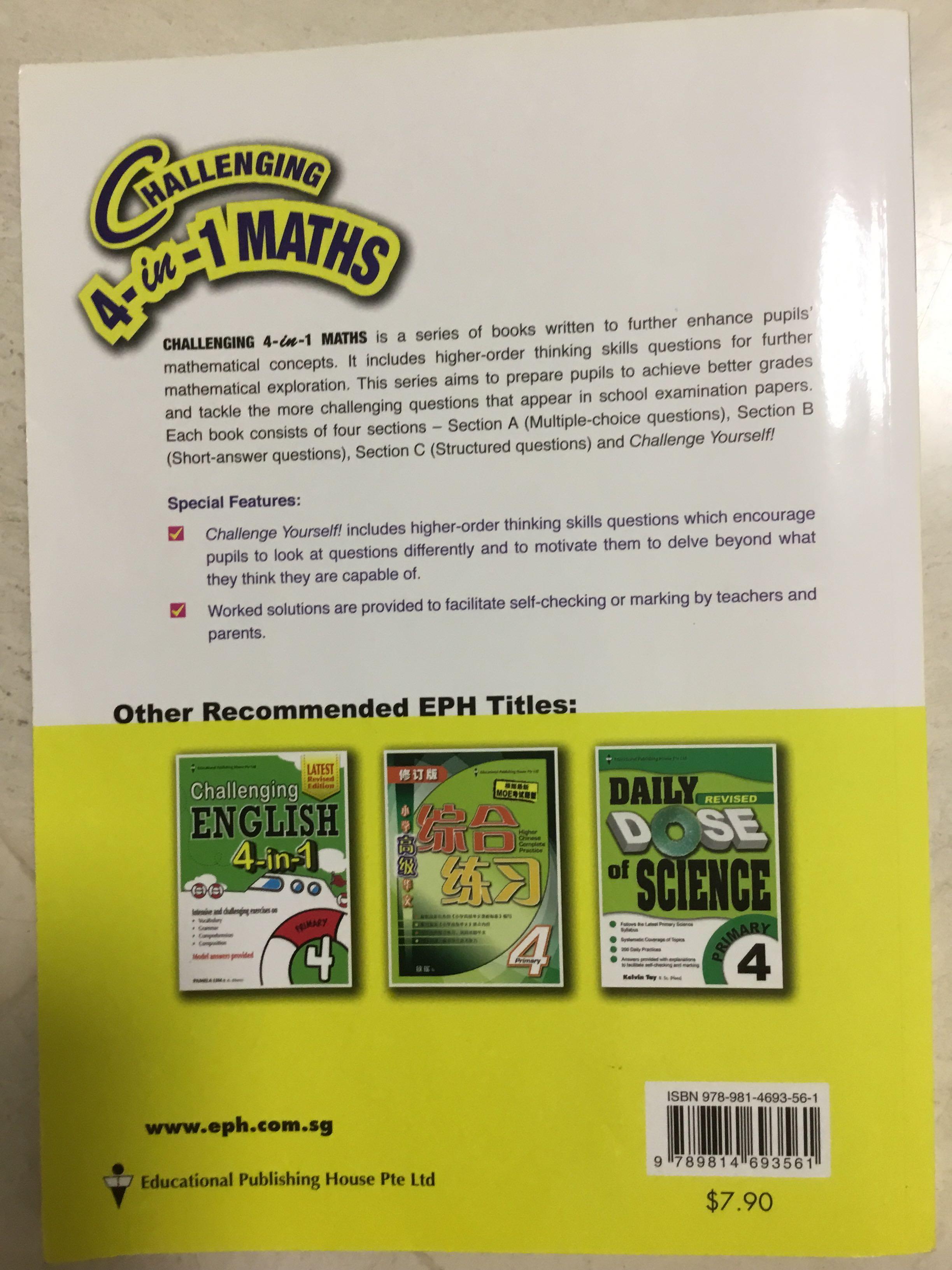 Challenging 4 in 1 Maths, Hobbies & Toys, Books & Magazines, Assessment ...