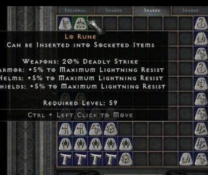 Diablo 2 resurrected Lo Rune, Video Gaming, Gaming Accessories, In-Game ...