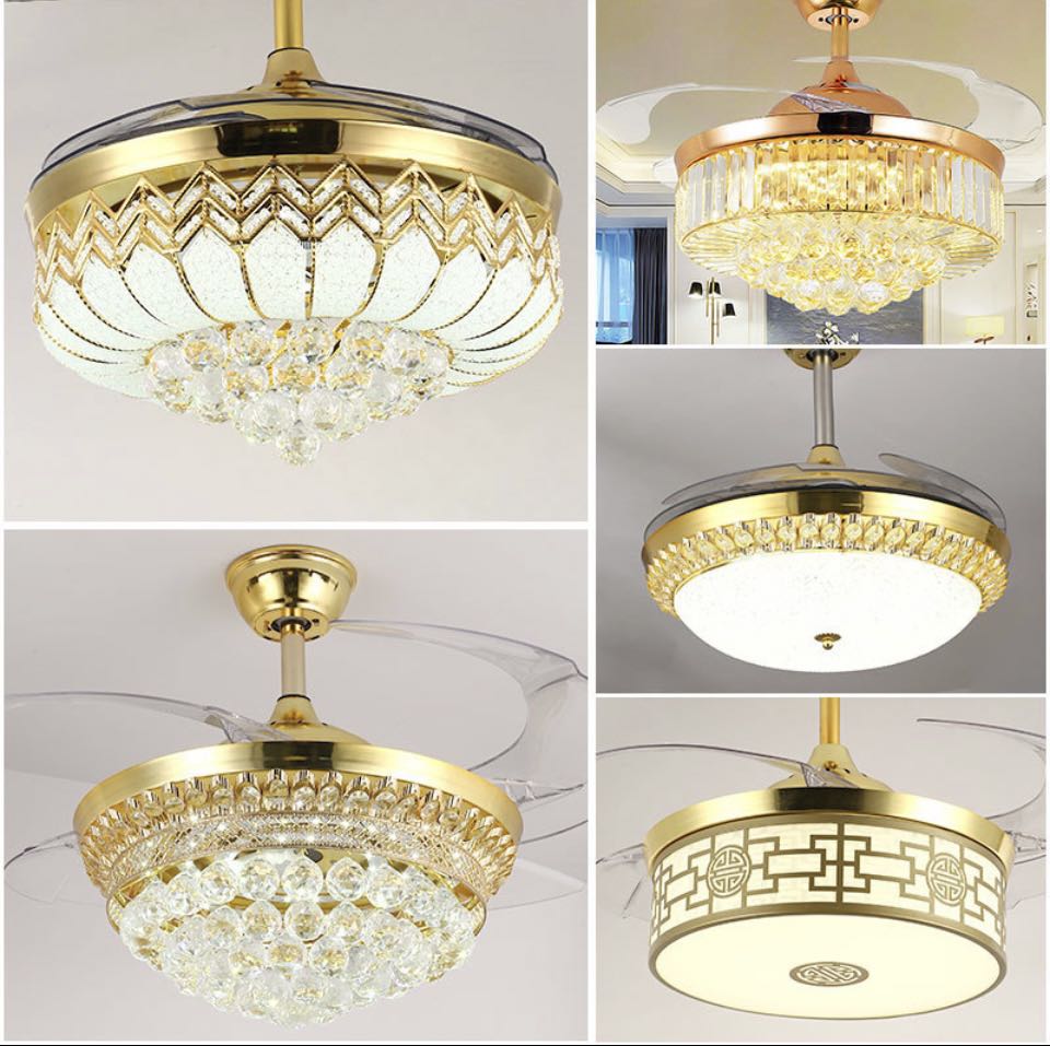 Fan Hidden blade Modern Elegant, Furniture & Home Living, Lighting ...