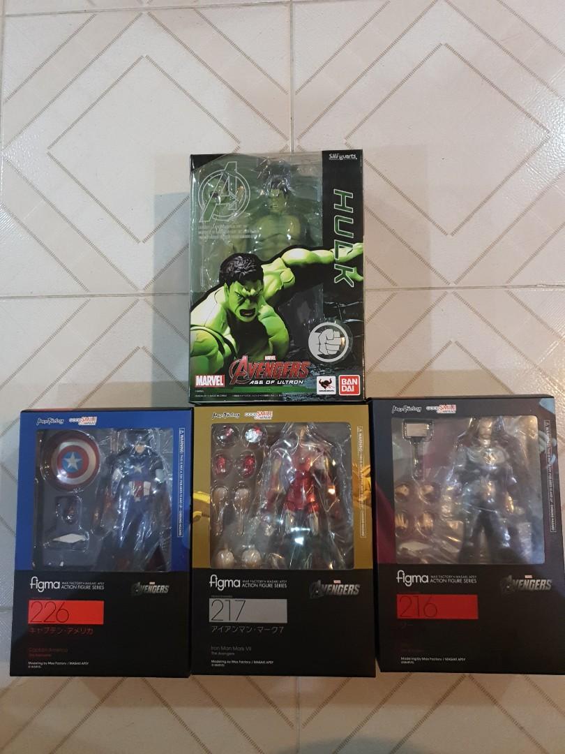 Figma Avengers Captain America, Iron Man, Thor, S.H. Figuarts Hulk, Hobbies & Toys, Toys & Games ...