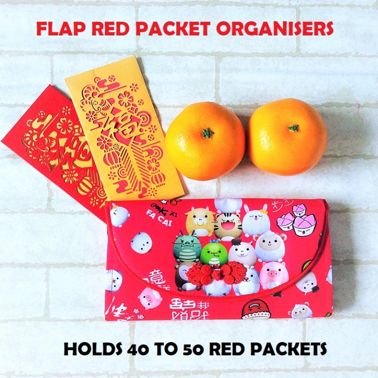 FLAP Ang Bao Organizer | Pouch for Red Packets | Flap Organiser 50 Red ...