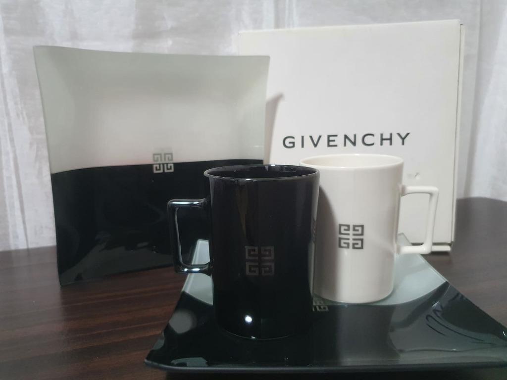 Givenchy Black and White Mug with plates, Furniture & Home Living ...