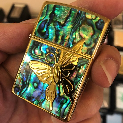 Gold Inlay Shell Butterfly Zippo Lighter, Men's Fashion, Watches ...