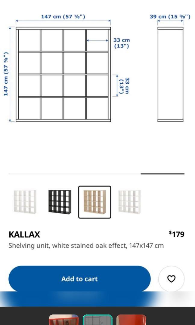 IKEA kallax RED display cabinet with 8 compartments /book case / shelf ...