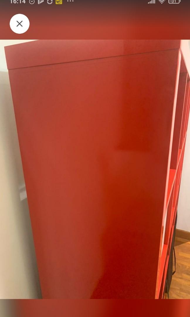 IKEA kallax RED display cabinet with compartments /book case / shelf ...