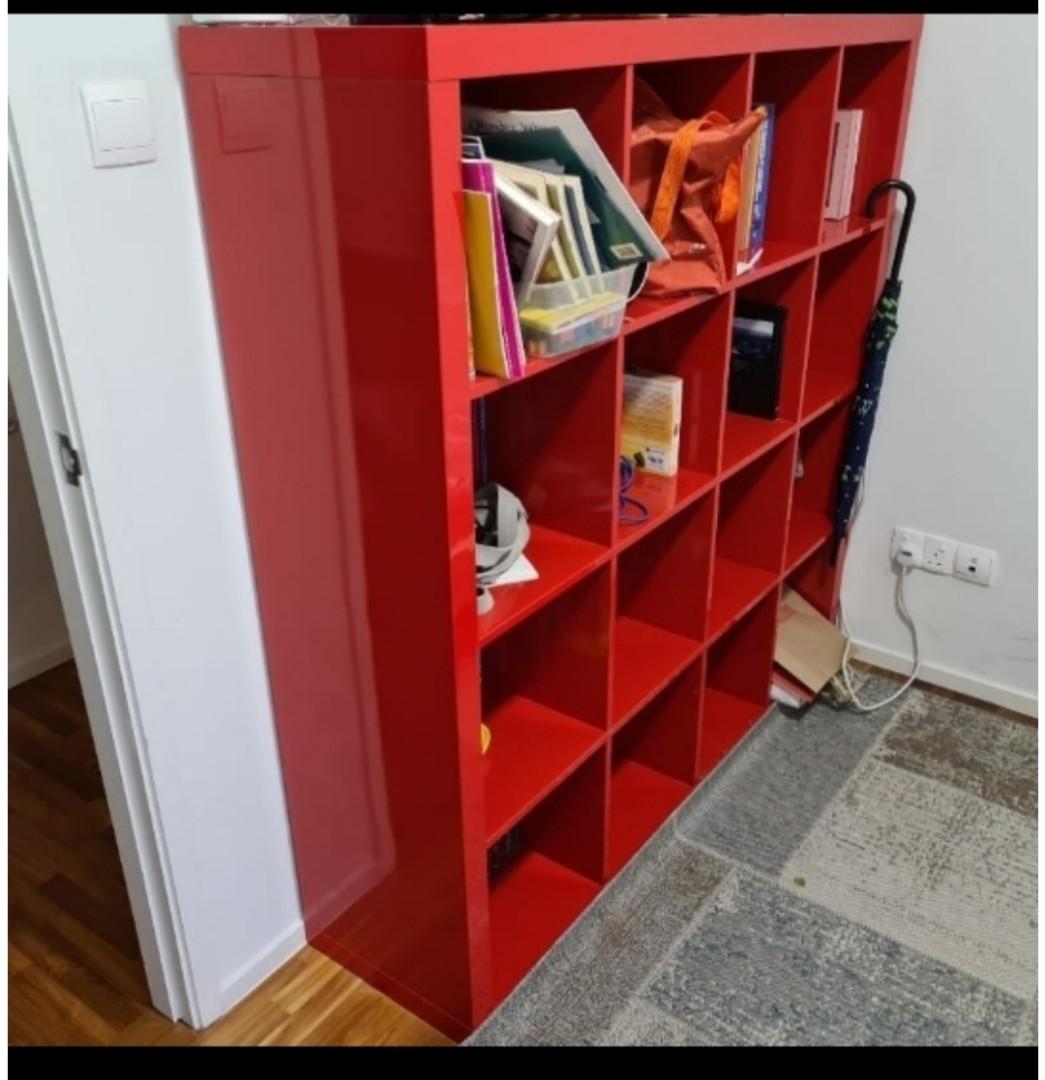 IKEA kallax RED display cabinet with 8 compartments /book case / shelf ...