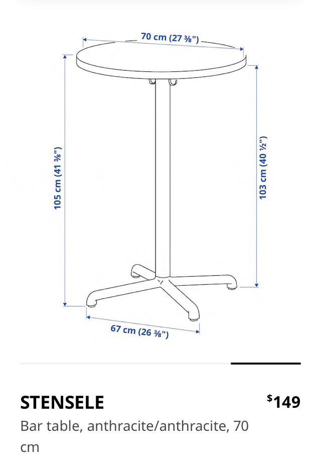 Ikea Bar table Stensele, Furniture & Home Living, Furniture, Tables ...