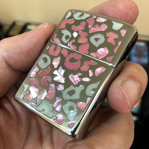 Japanese Shell Series leopard Pink shell mosaic Zippo Lighter, Men's ...