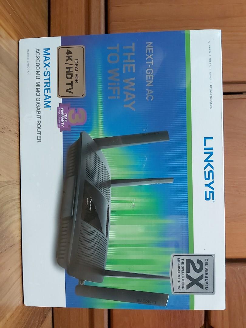 LINKSYS Max-Stream AC2600 MU-MIMO GIGABIT ROUTER, Computers & Tech ...