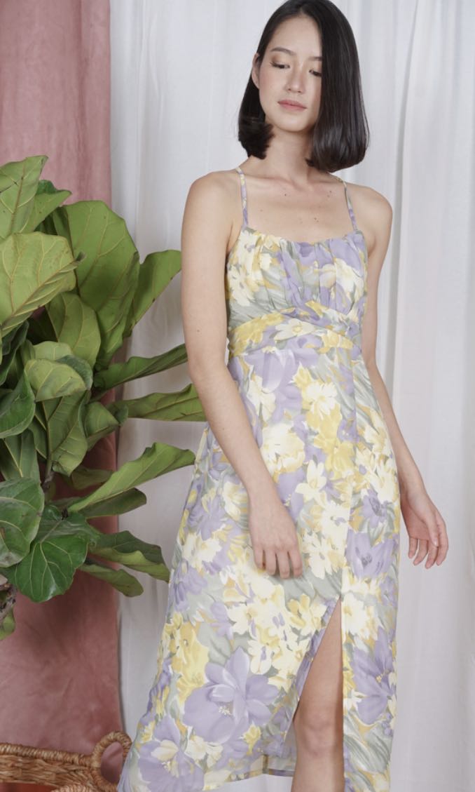 MDS Riley Dress in Lilac Yellow Floral, Women's Fashion, Dresses & Sets ...