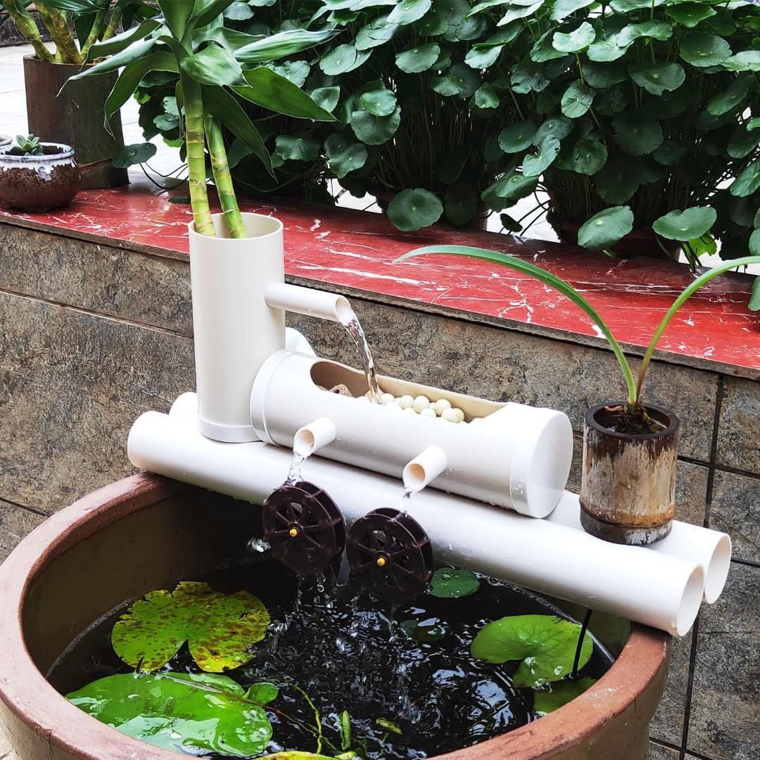 P2 Water Circulation Flowing Device Porcelain Cylinder Stone Trough ...