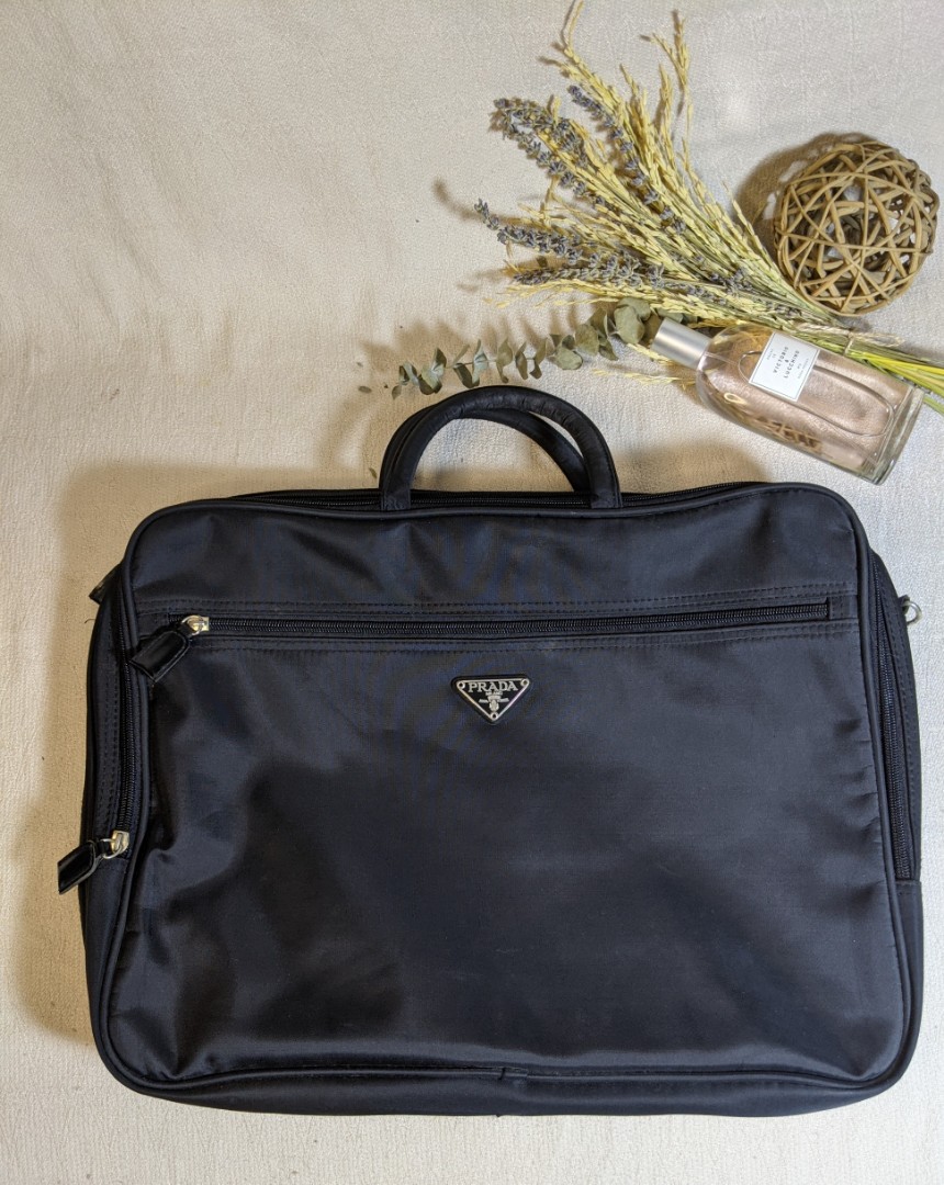 Prada Briefcase Laptop Bag, Luxury, Bags & Wallets on Carousell
