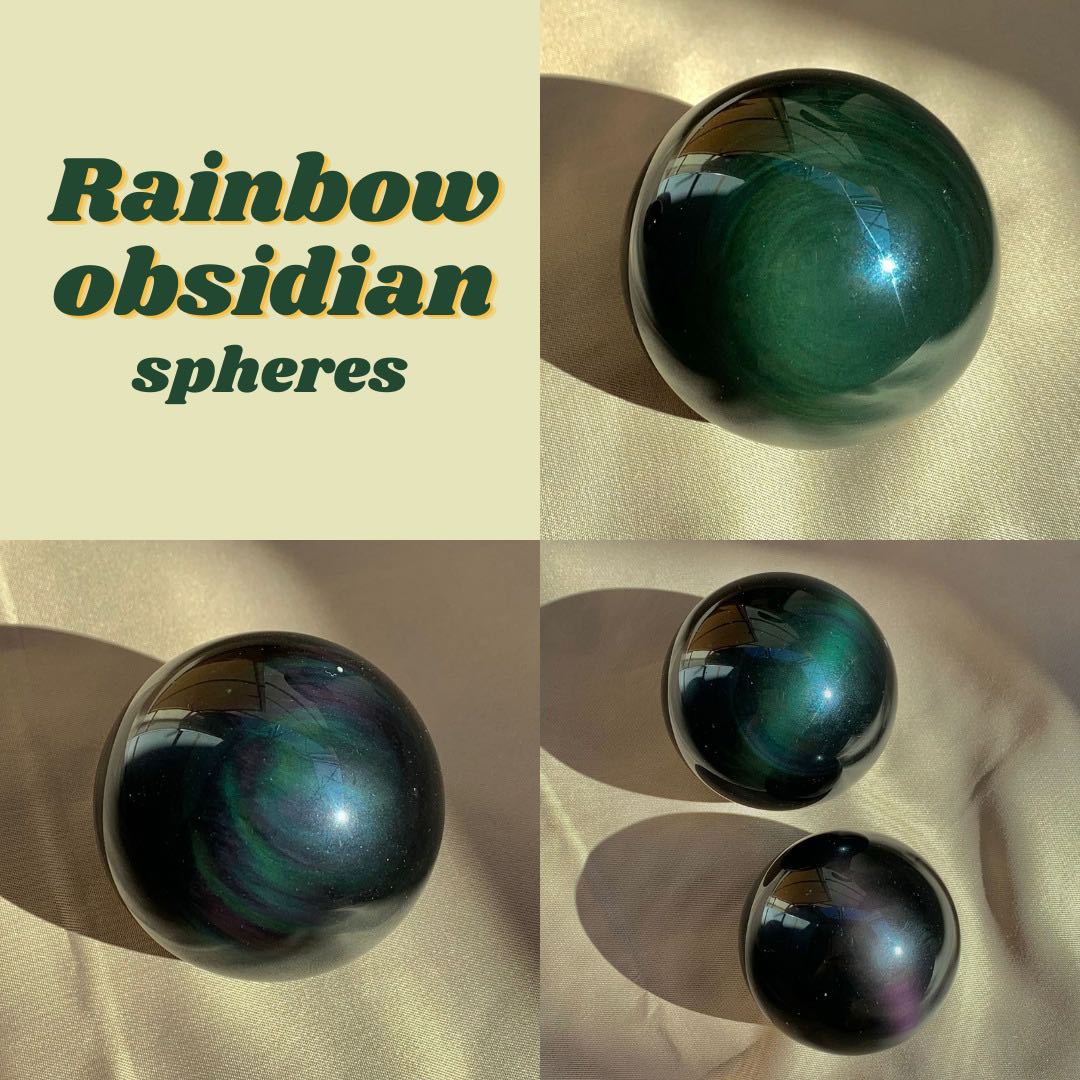 Rainbow obsidian sphere, Women's Fashion, Jewelry & Organisers ...
