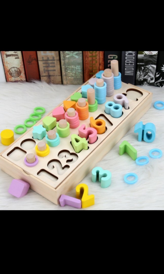 (Instock) Wooden educational kids toy, wood toy, wooden toy, wood board ...