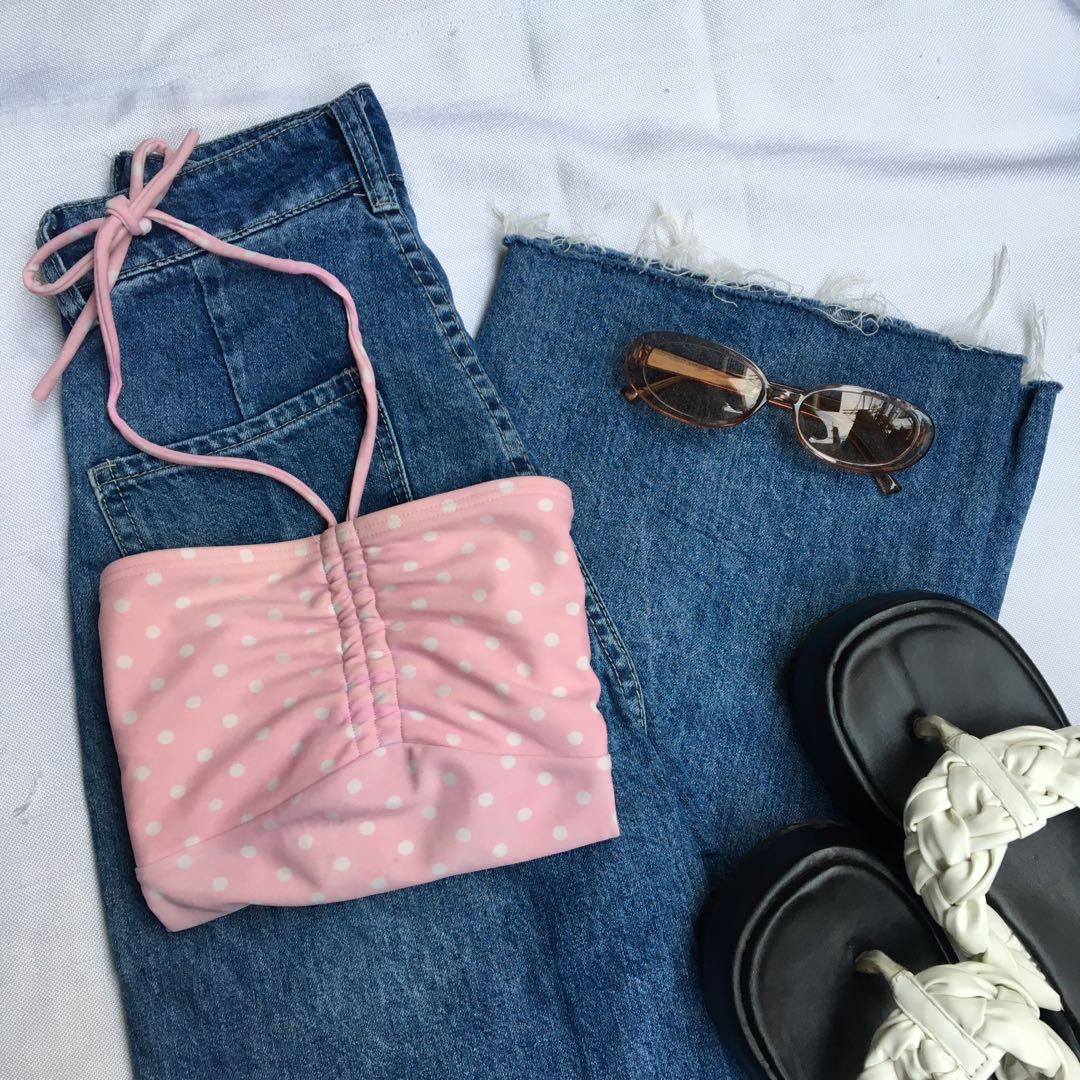 thrifted top, Women's Fashion, Tops, Sleeveless on Carousell