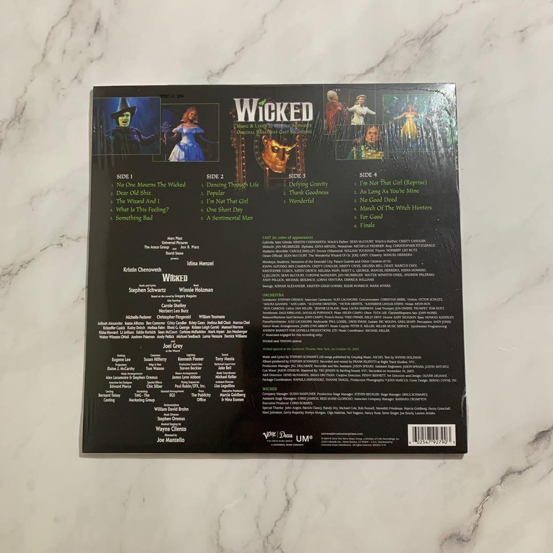 Wicked - Original Broadway Cast Recording (2 LP) Black Vinyl, Hobbies ...