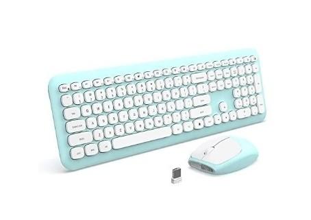 Wireless Keyboard and Mouse, Jelly Comb 2.4G Slim Full Size Keyboard ...
