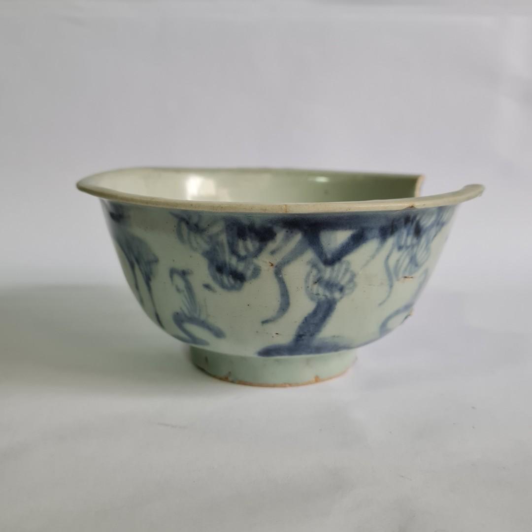 1500s Ming Dynasty Antique Blue and White Ceramic Bowl Jar Shard ...
