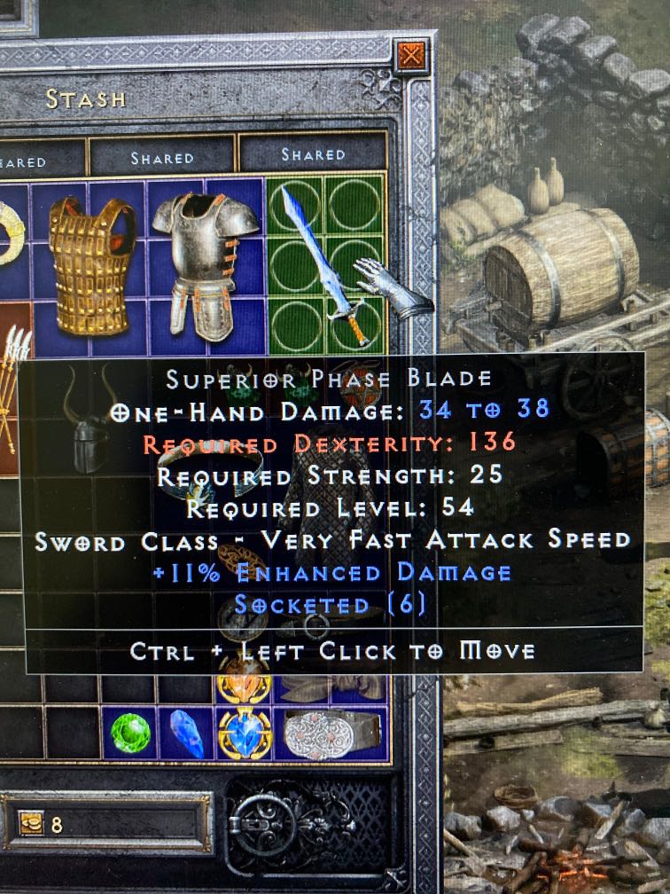 6 sockets 11 ED phase blade Diablo 2 resurrected, Video Gaming, Gaming ...