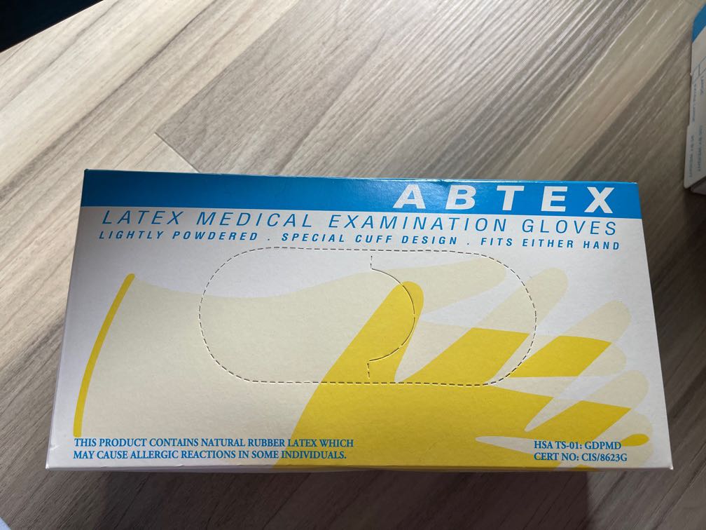 abtex latex medical gloves (Large), Health & Nutrition, Medical ...