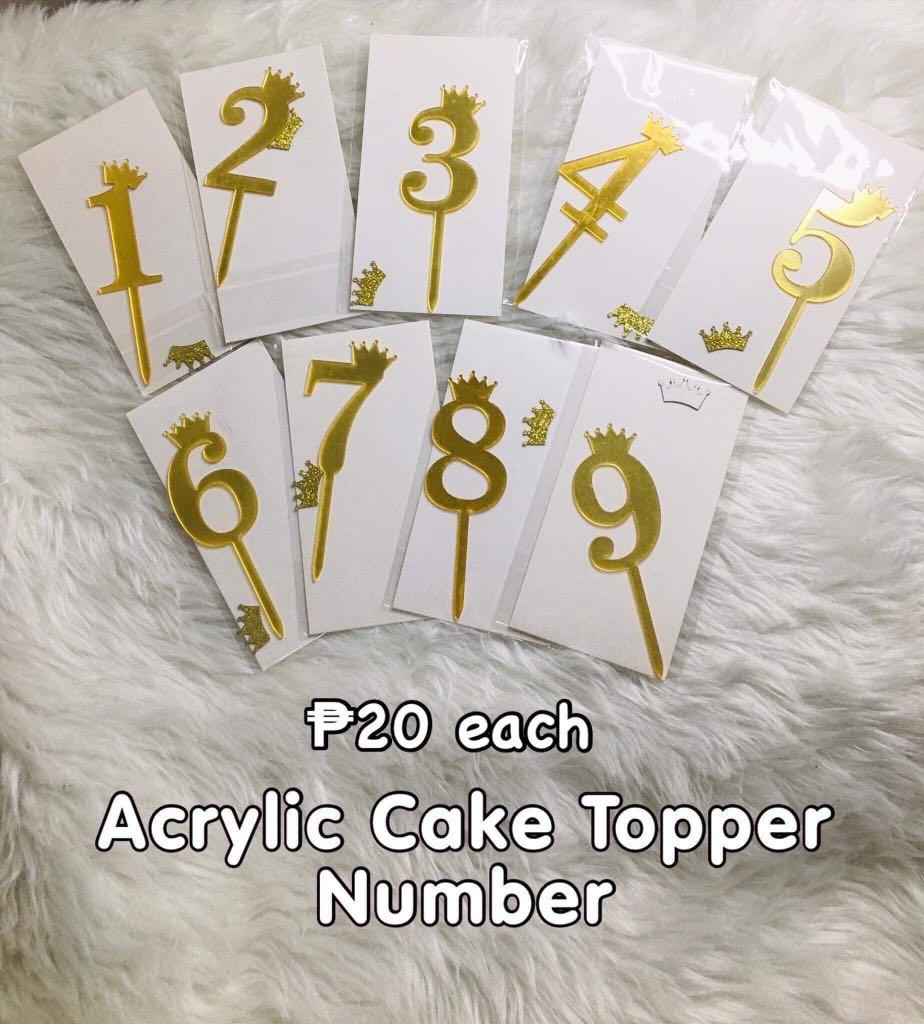 Acrylic Number Cake Topper, Hobbies & Toys, Stationary & Craft ...