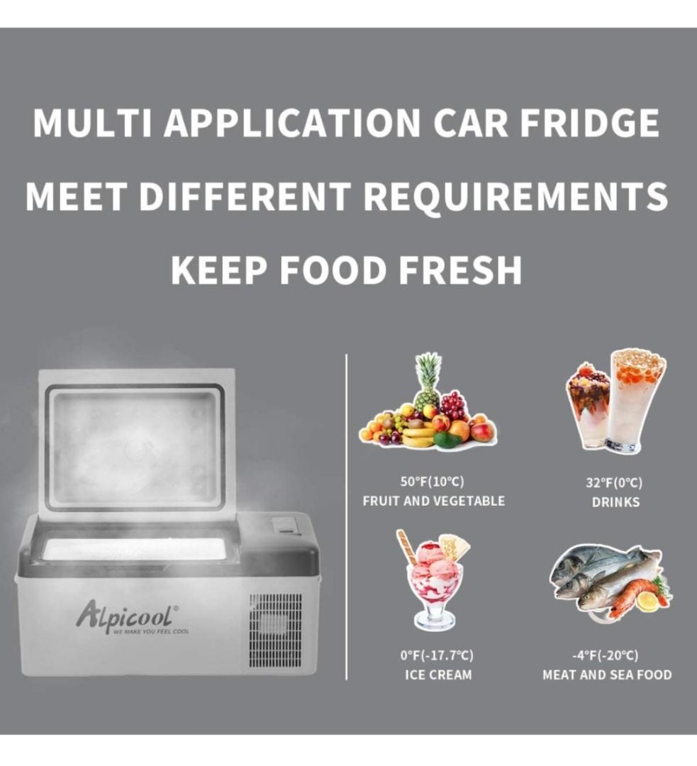 Alpicool C15 Portable Refrigerator 16 Quart(15 Liter) Vehicle, Car ...