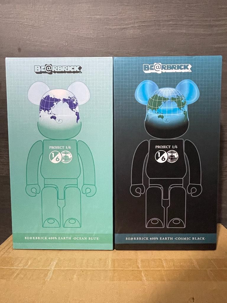 Bearbrick Project 1/6 Earth Black and Green 400%, Hobbies & Toys, Toys ...