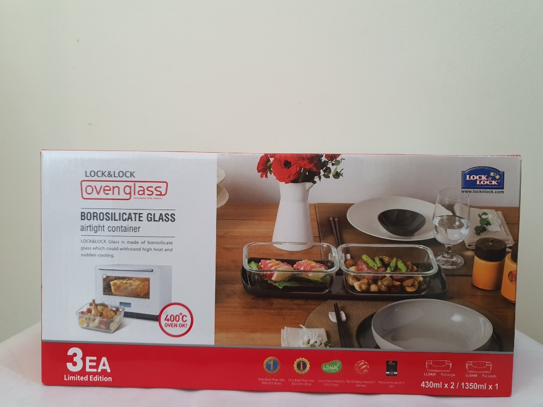 Brand new Lock & Lock Oven Glass Set, Furniture & Home Living ...