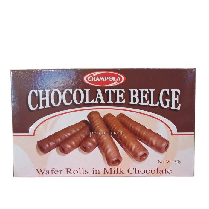 CHAMPOLA CHOCOLATE BELGE WAFER ROLLS IN MILK CHOCO 30g, Food & Drinks ...