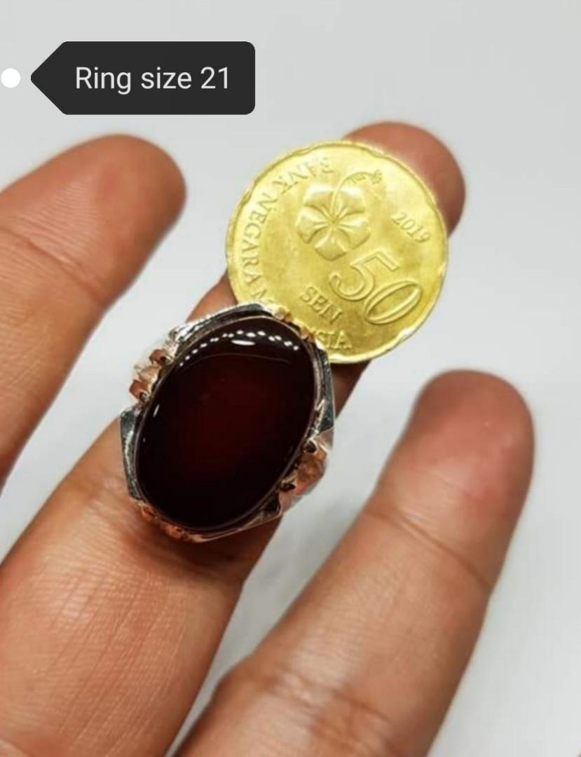 Cincin perak Batu akik yaman, Luxury, Accessories on Carousell