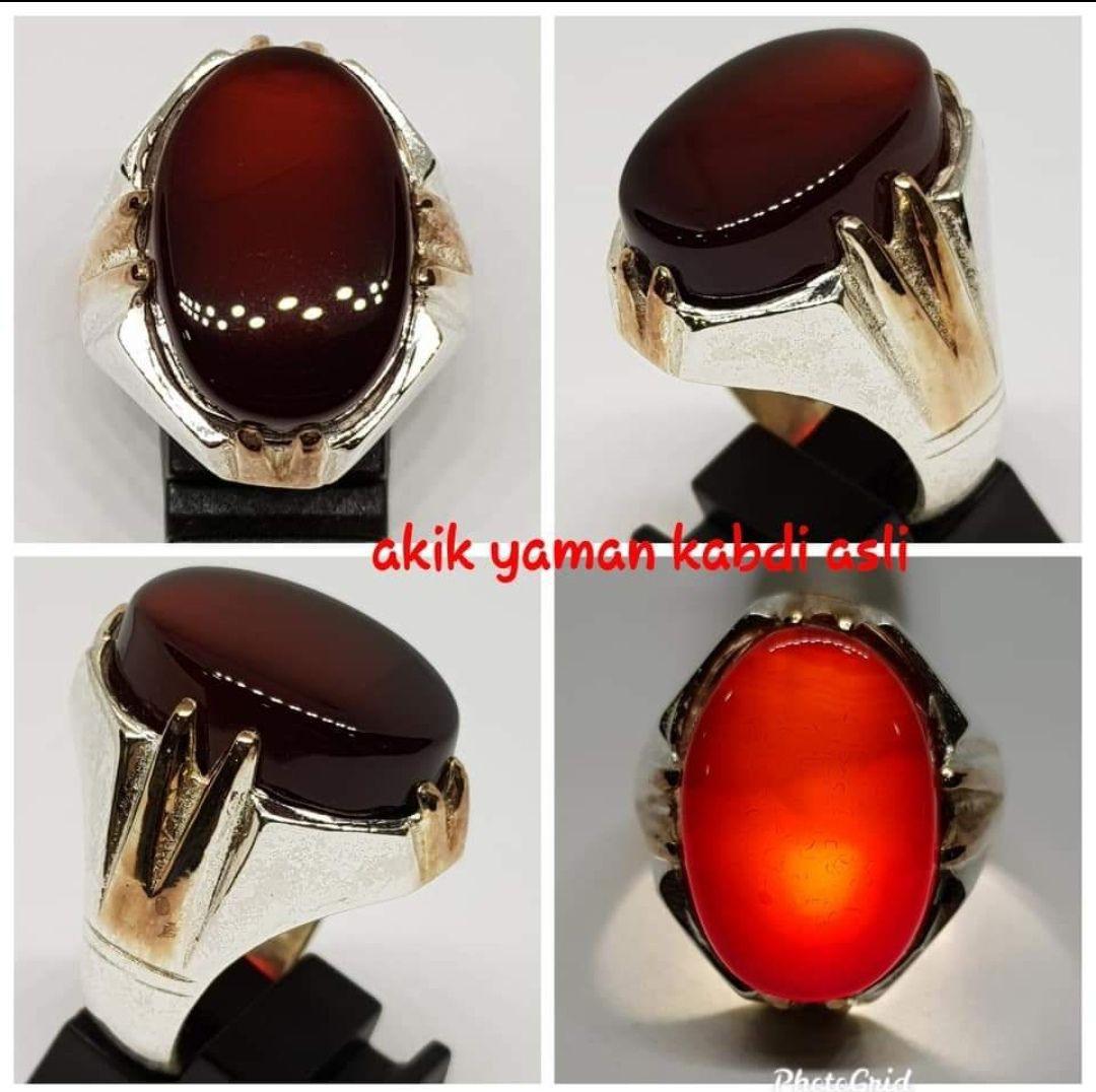 Cincin perak Batu akik yaman, Luxury, Accessories on Carousell