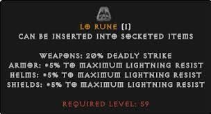 D2R LO Rune PC/Switch, Video Gaming, Gaming Accessories, In-Game ...