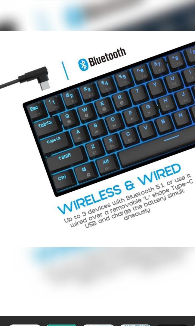 Dierya x kemove DK61 Pro Bluetooth 5.1 Mechanical Gaming Keyboard 60% ...