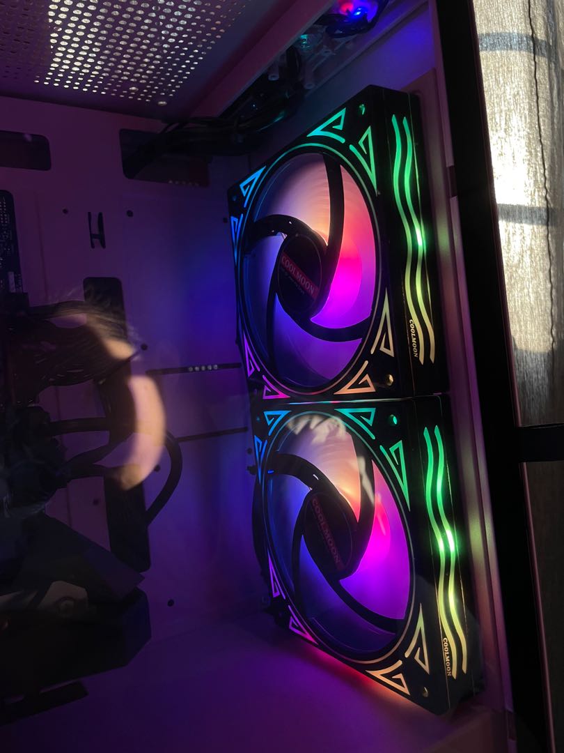 Gaming RGB Cool Moon fans 3pcs, Computers & Tech, Parts & Accessories, Computer Parts on Carousell