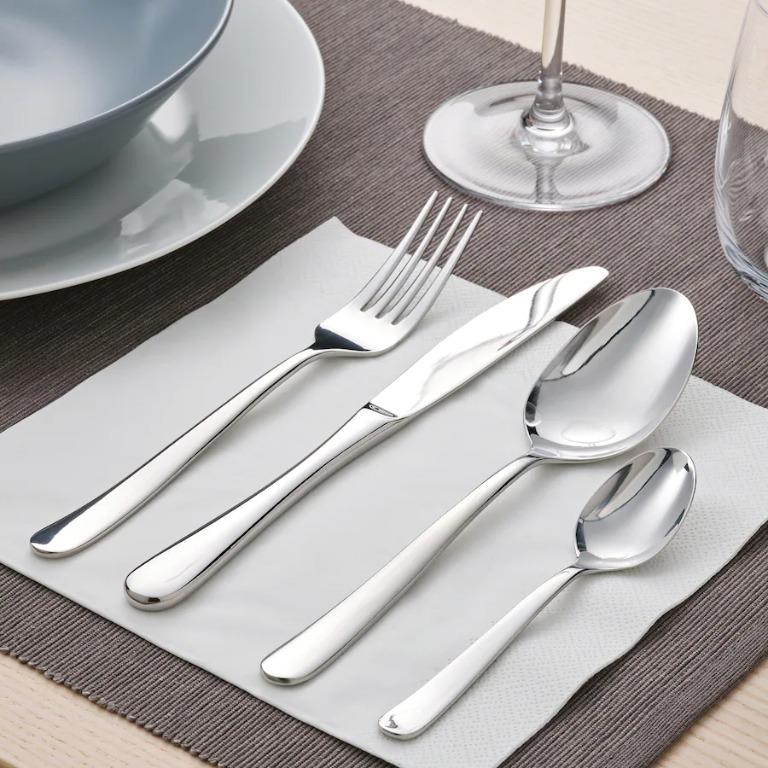 (Lightly used) Ikea DRAGON 24-piece cutlery set, stainless steel ...