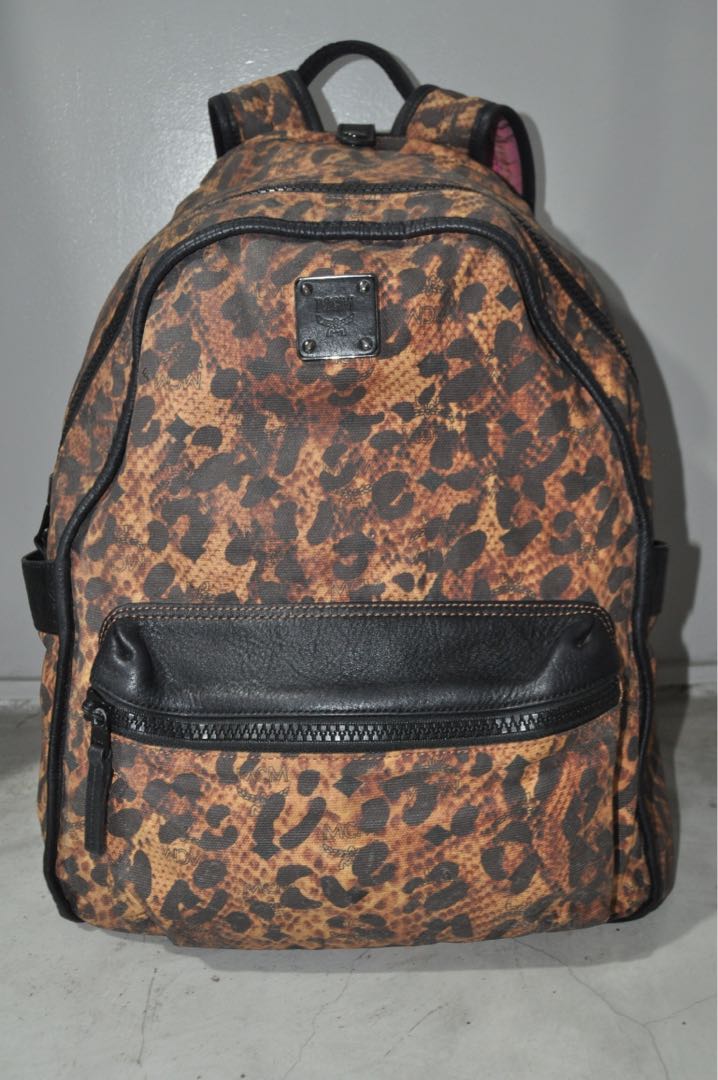 MCM - Reversible Leopard-Print Stark Backpack, Women's Fashion, Bags ...