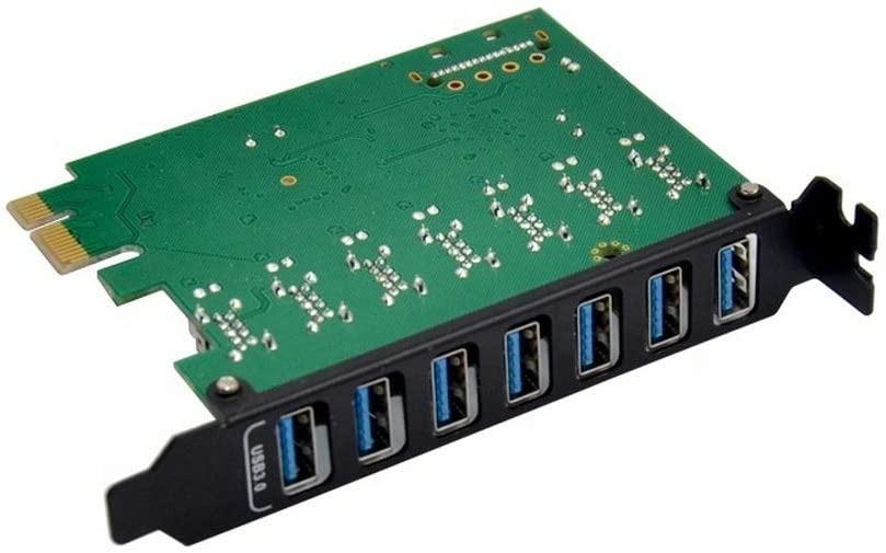 (JJ329) MEO PCI-e USB 3.0 Expansion Card 7 Port USB 3.0 PCI Express ...