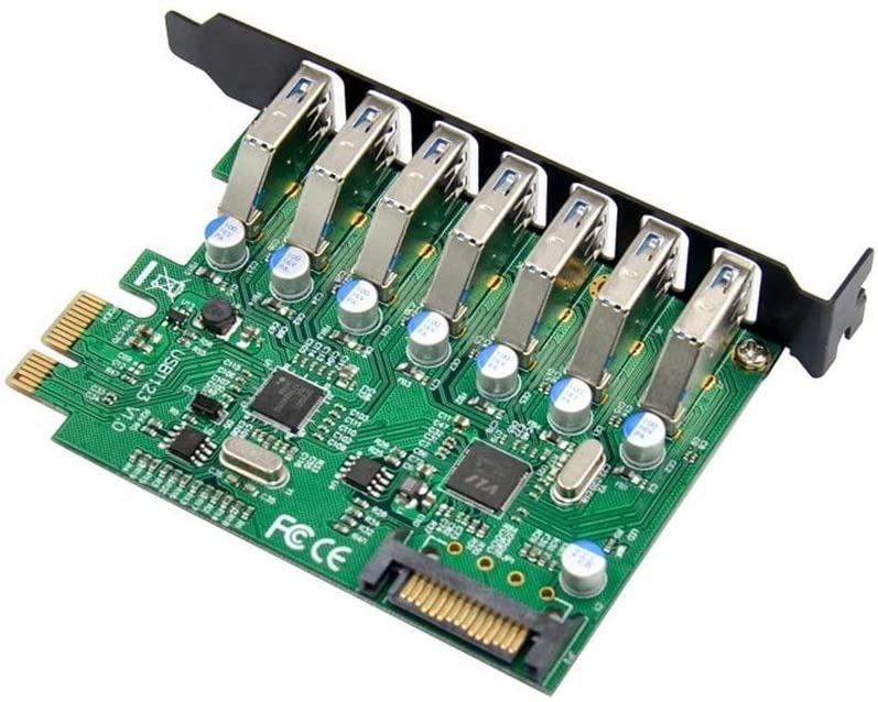 (JJ329) MEO PCI-e USB 3.0 Expansion Card 7 Port USB 3.0 PCI Express ...