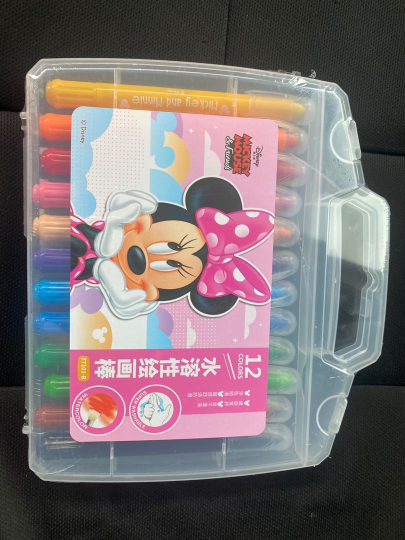Minnie Mouse crayon colouring colour pencil pen set, Hobbies & Toys ...
