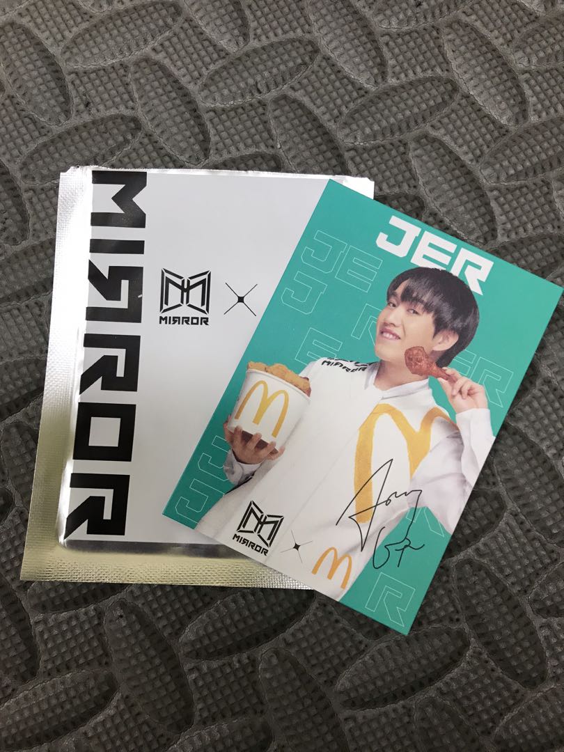 麥當勞mirror卡 Jer, 興趣及遊戲, 收藏品及紀念品, 明星周邊 - Carousell
