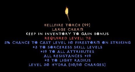 Near perfect 19 / 19 hellfire torch diablo 2 resurrected d2r, Video ...