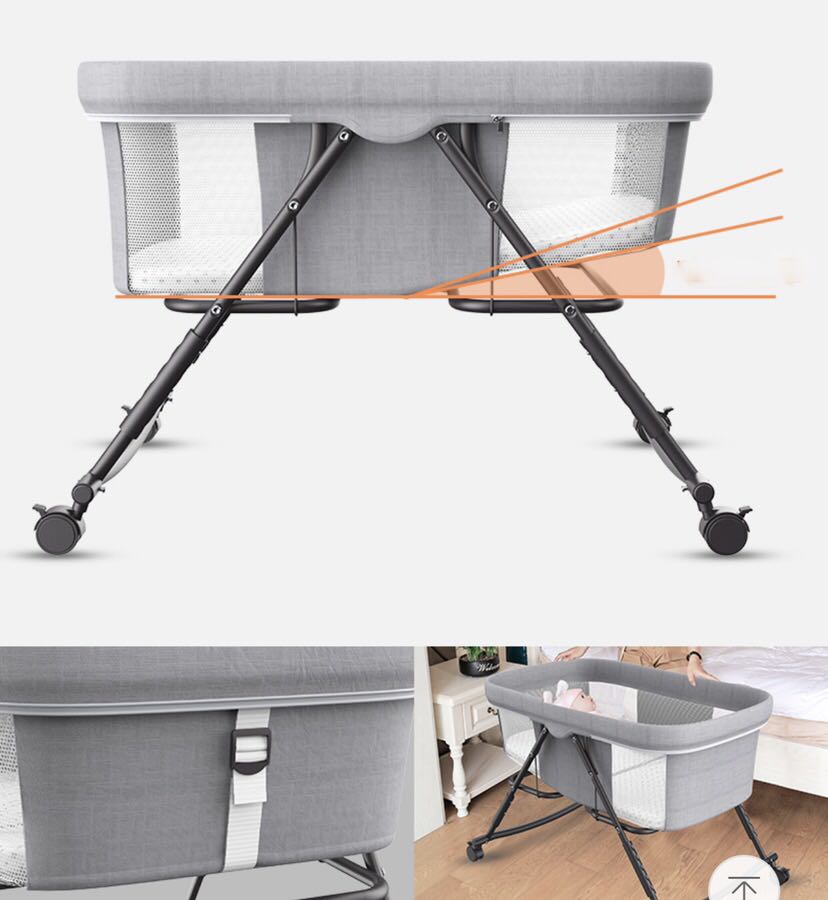 Newborn Baby Cot Foldable Gray, Babies & Kids, Baby Nursery & Kids ...